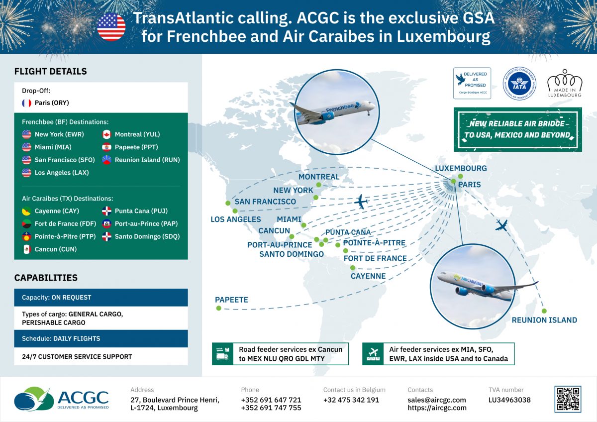 ACGC Named Exclusive GSA for Frenchbee & Air Caraïbes